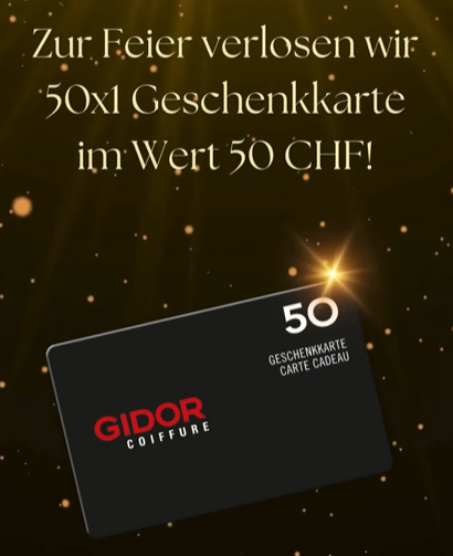 Concours gidor.coiffure - Gagnez 50x 1 carte cadeau GIDOR d'une valeur ...